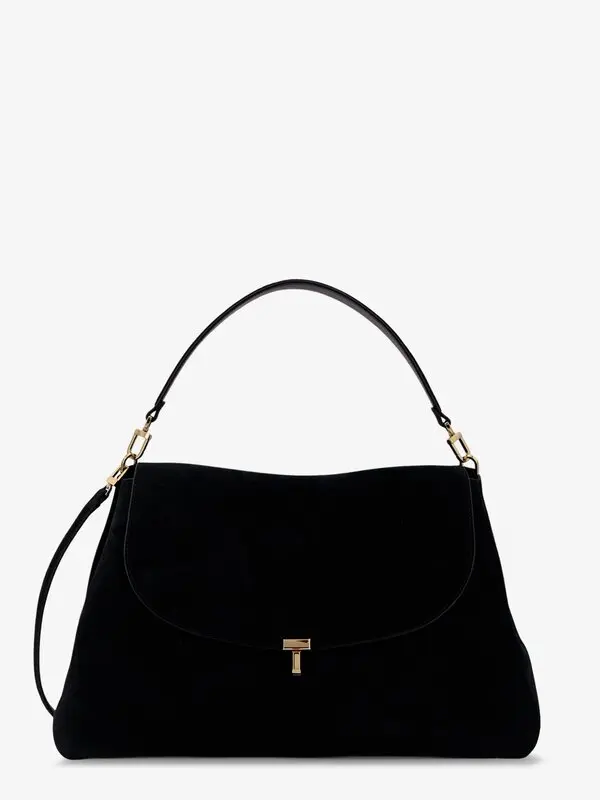 TOTEME T-lock Leather Handbag - Black