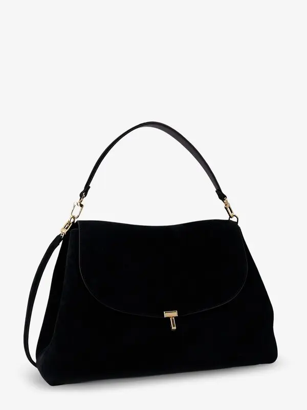 TOTEME T-lock Leather Handbag - Black