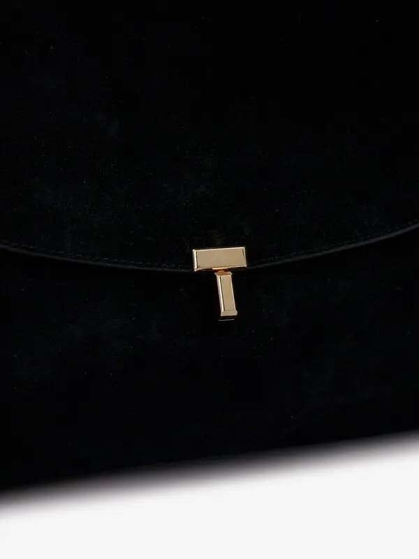 TOTEME T-lock Leather Handbag - Black