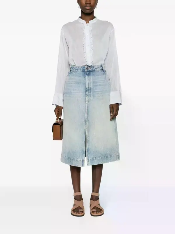 FORTE_FORTE Ruffled Cotton-silk Blend Blouse