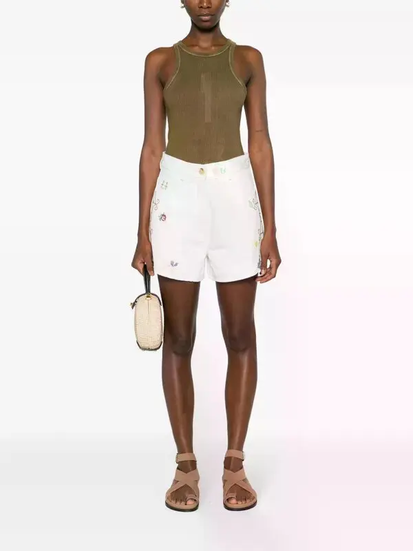 FORTE_FORTE Embroidered Denim Shorts