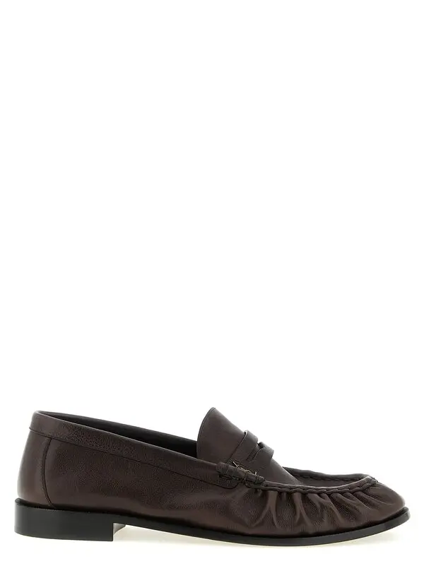 Saint Laurent Le Loafer Suede Moc Toe Loafers - Brown