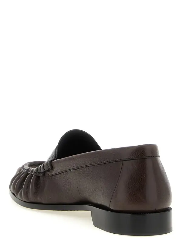 Saint Laurent Le Loafer Suede Moc Toe Loafers - Brown