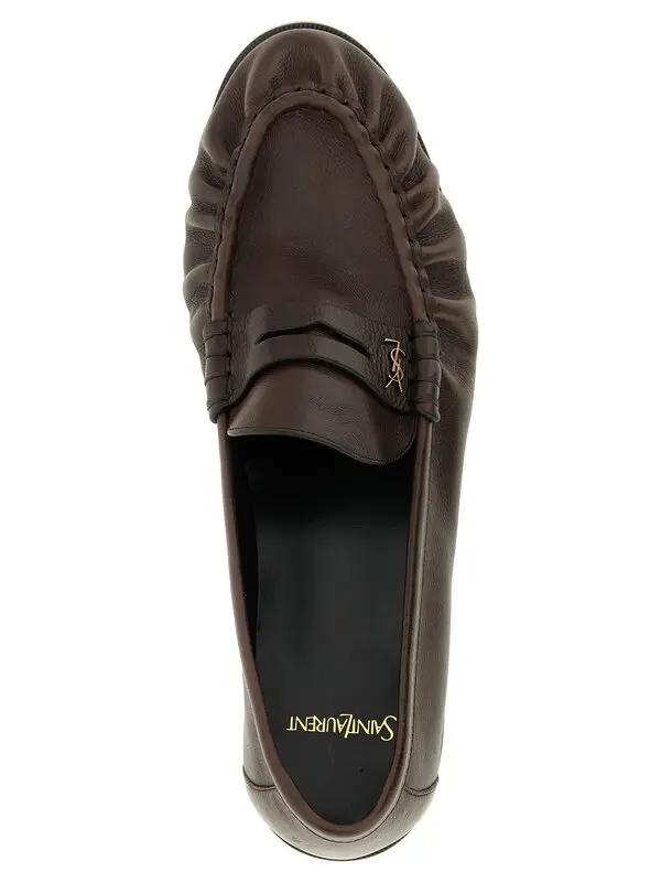 Saint Laurent Le Loafer Suede Moc Toe Loafers - Brown