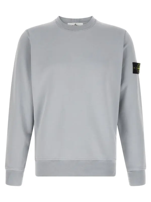 Stone Island Garment-dyed Cotton Crewneck Sweatshirt - Gray
