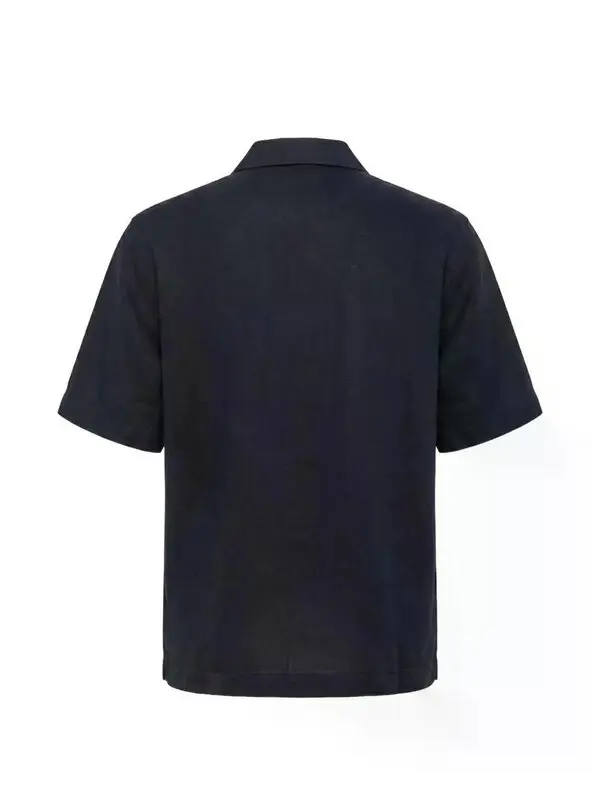 C.P. COMPANY Logo-print Short-sleeve Linen Shirt