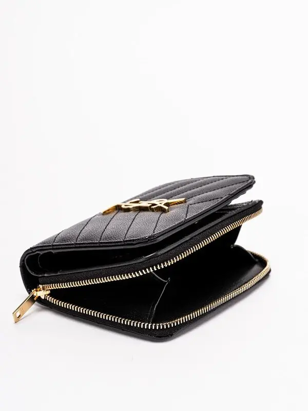 Saint Laurent Cassandre Matelassé` Compact Zip Around Wallet - Multicolor