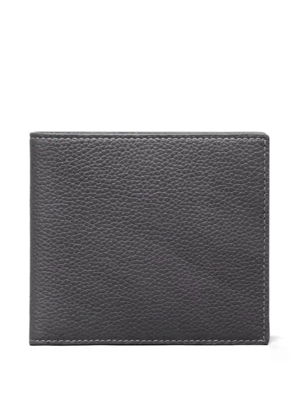 Thom Browne Pebble-grain Bifold Wallet - Grey