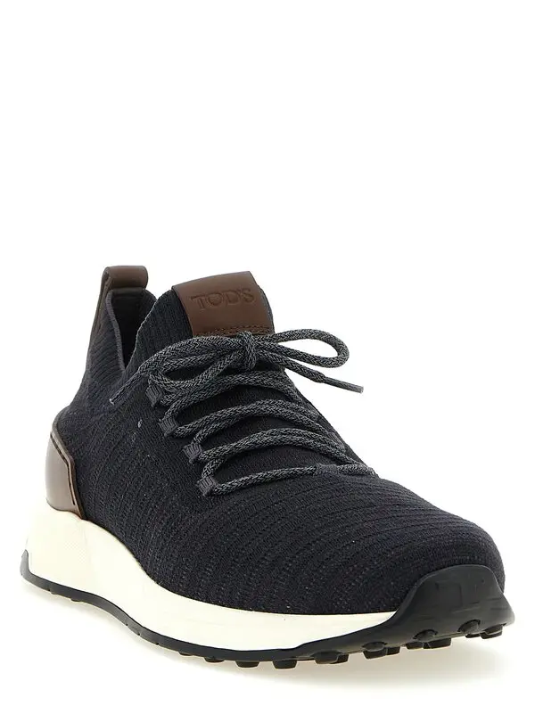 TOD'S Technical Fabric And Calf Leather Sock Sneakers - Gray