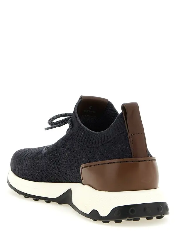 TOD'S Technical Fabric And Calf Leather Sock Sneakers - Gray