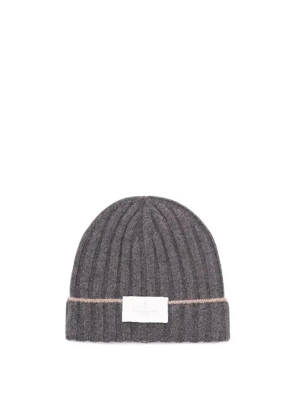 Brunello Cucinelli Cashmere Rib Knit Beanie - Multicolor