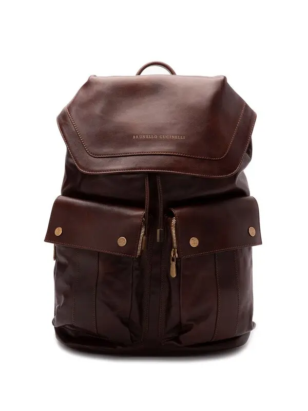 Brunello Cucinelli Calf Leather Backpack - Multicolor