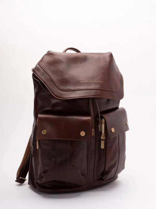 Brunello Cucinelli Calf Leather Backpack - Multicolor