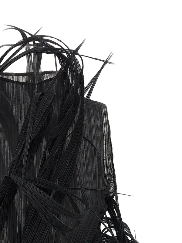 Issey Miyake Urban Jungle" Pleated Top With Woven Fabric Appliqu