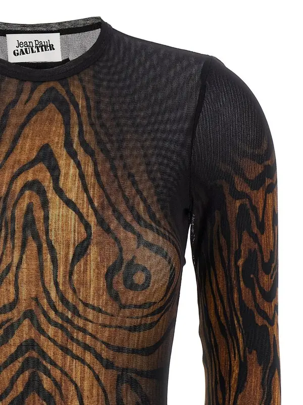 JEAN PAUL GAULTIER The Wood" Print Mesh Bodysuit