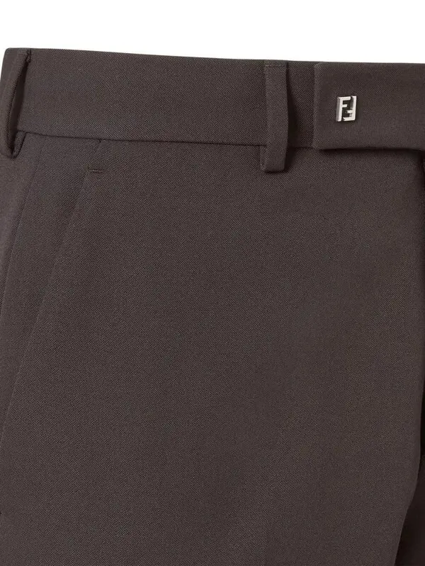 Fendi Wool Crepe Cigarette Trousers - Multicolor
