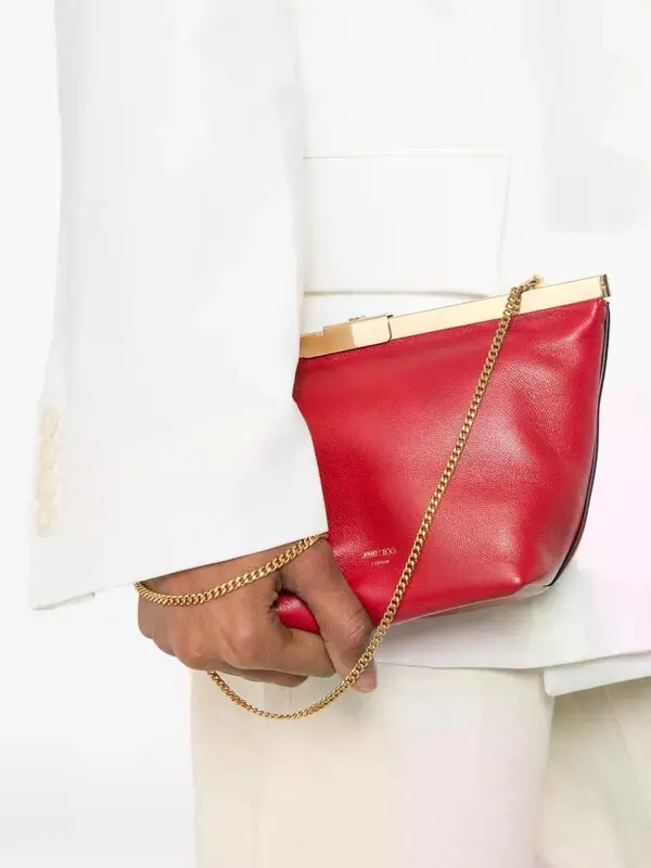 JIMMY CHOO Ganache Leather Clutch Bag - Red
