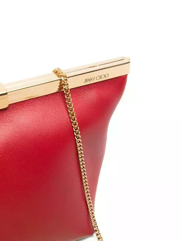 JIMMY CHOO Ganache Leather Clutch Bag - Red