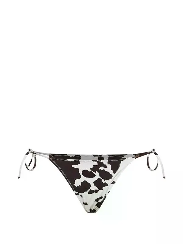 MC2 SAINT BARTH Cow-print Bikini Bottoms - White