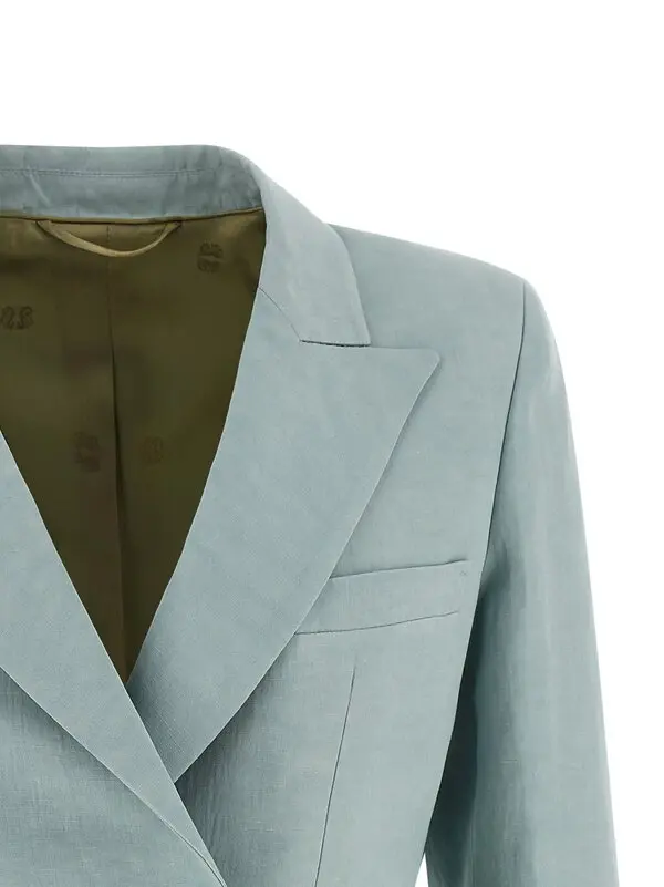 BLAZÉ MILANO Zenith Charmer Double-breasted Silk Linen Blazer