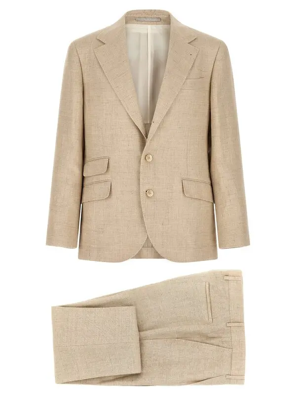 Brunello Cucinelli Hopsack Dress - Cream