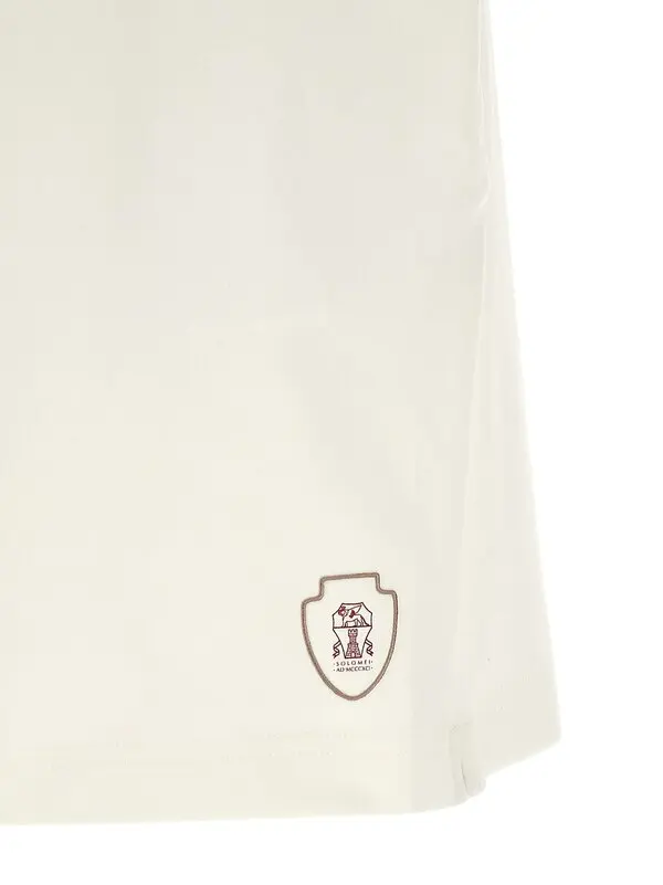 Brunello Cucinelli Interlock Cotton Bermuda Shorts With Embroidered Logo