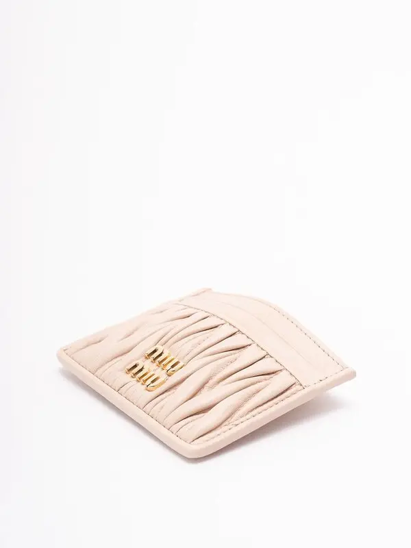 Miu Miu Matelassé Leather Card Holder - Multicolor