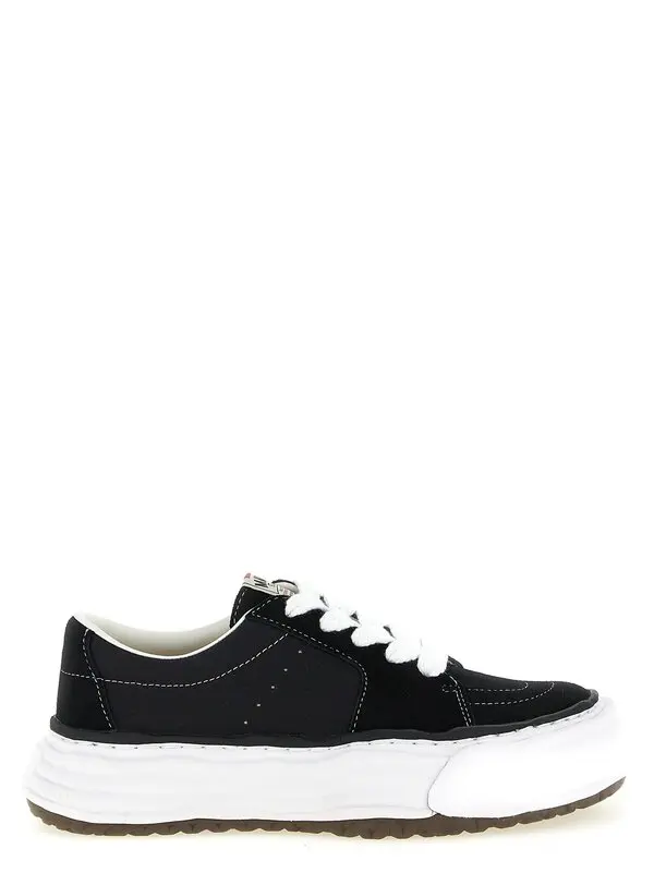 Mihara Yasuhiro Eric" Suede And Cotton Canvas Sneakers With Platform Sole - Black