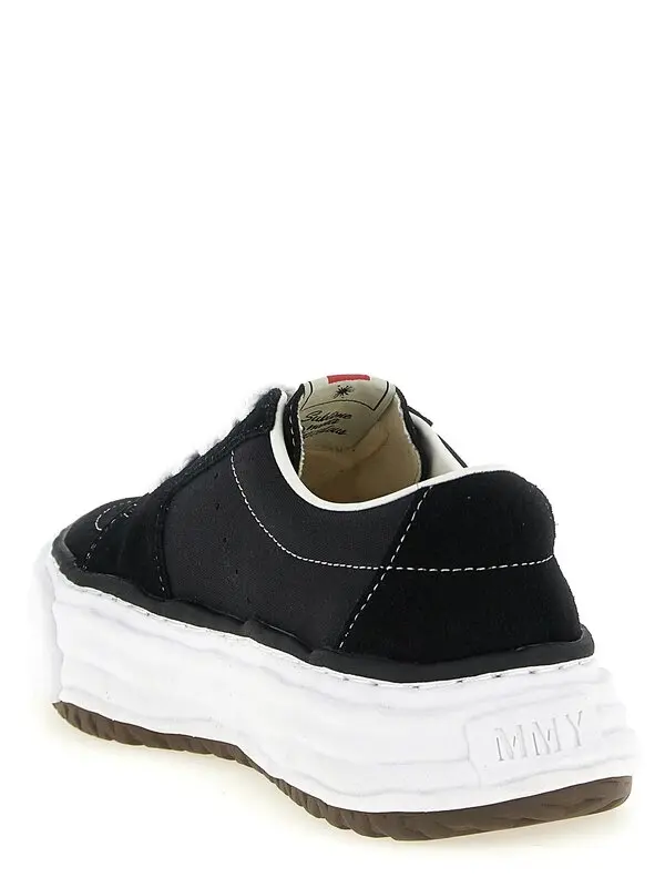 Mihara Yasuhiro Eric" Suede And Cotton Canvas Sneakers With Platform Sole - Black