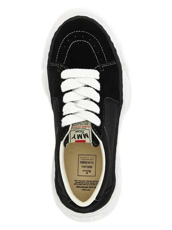 Mihara Yasuhiro Eric" Suede And Cotton Canvas Sneakers With Platform Sole - Black