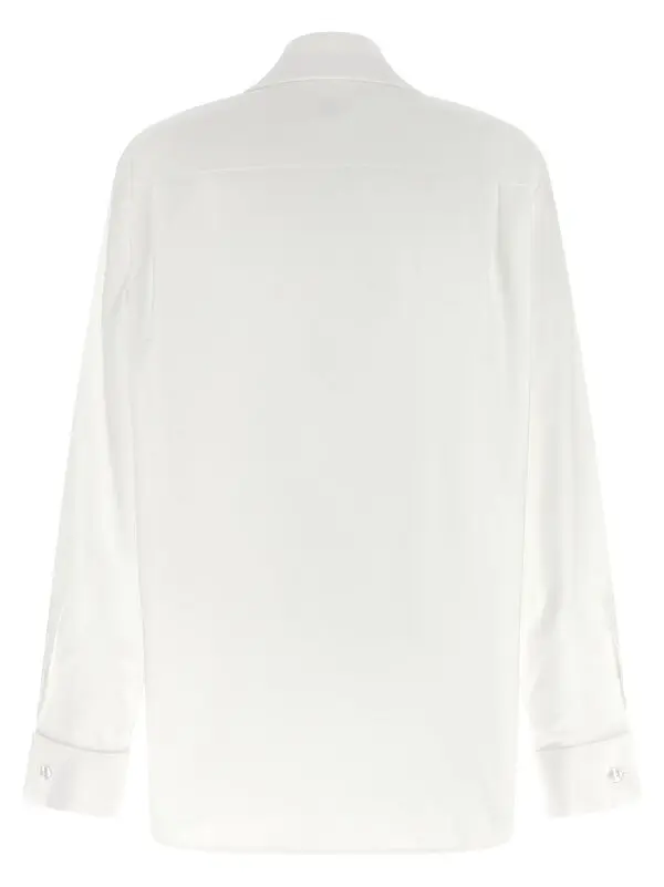 Saint Laurent Cotton Poplin Lavallière Collar Shirt