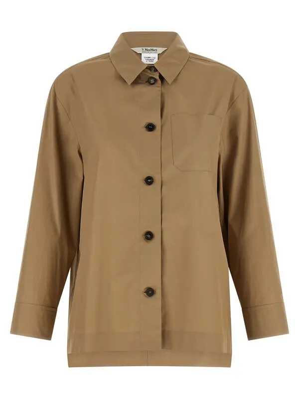 Max Mara S Mmmarianne' Cotton Poplin Shirt - Cream