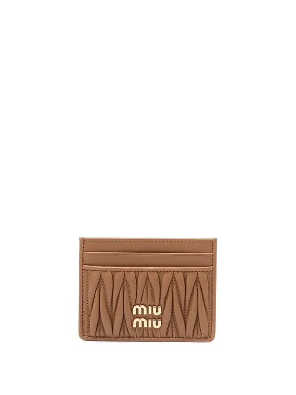 Miu Miu Matelassé Leather Card Holder - Multicolor