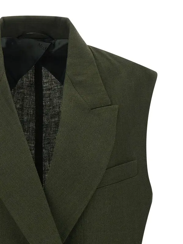 Max Mara Double-breasted Linen Vest - Green