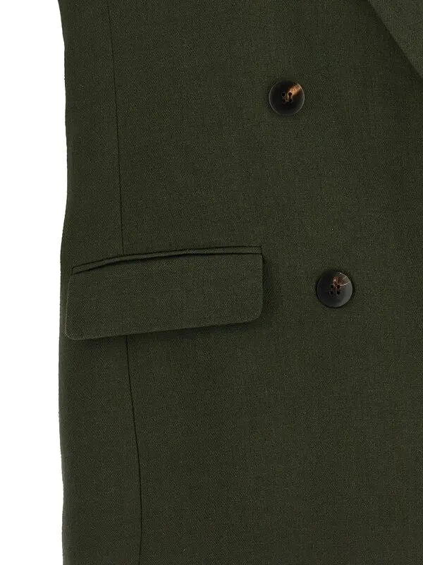 Max Mara Double-breasted Linen Vest - Green