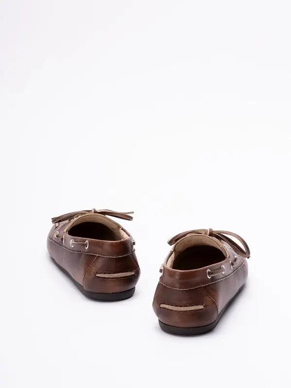 Miu Miu Bleached Leather Boat Shoes - Multicolor