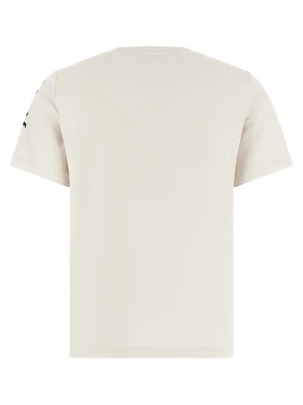 Max Mara S Mmnancy' Cotton Blend T-shirt With Logo Embroidery - Cream