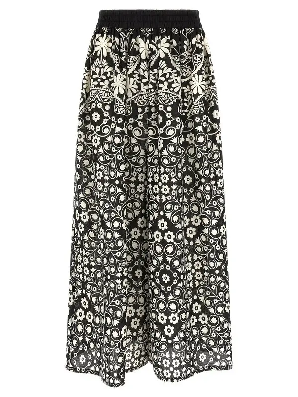 Max Mara Printed Cotton Voile Cropped Wide-leg Pants