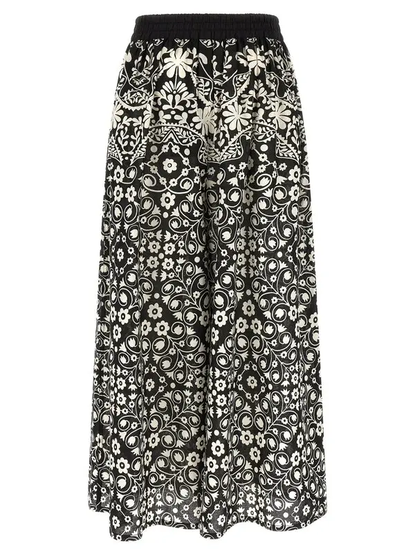 Max Mara Printed Cotton Voile Cropped Wide-leg Pants