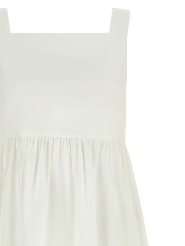 Max Mara Cotton Poplin Fit And Flare Dress With Lace Trim