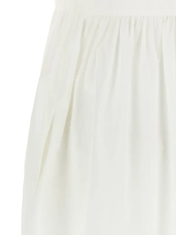 Max Mara Cotton Poplin Fit And Flare Dress With Lace Trim