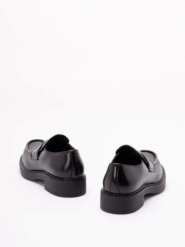 Prada Chocolate Brushed Leather Loafers