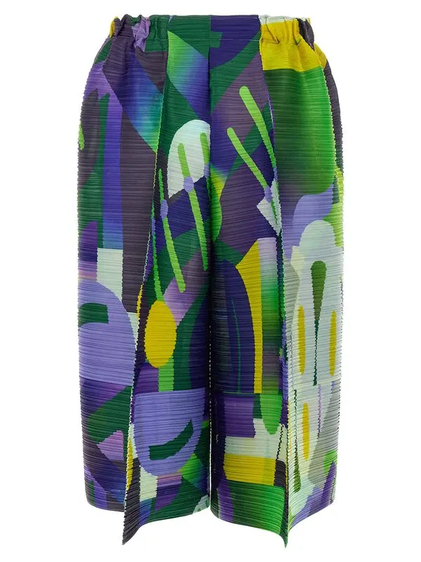 Issey Miyake Playground" Wide Leg Pleated Pants