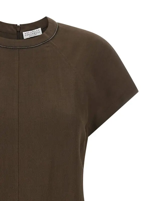 Brunello Cucinelli T-shirt Dress With Monile Trim