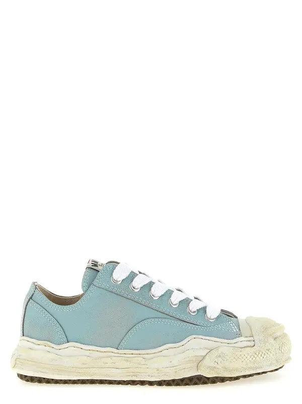 Mihara Yasuhiro Hank Distressed Leather Sneakers - Blue