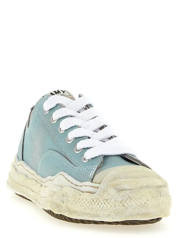 Mihara Yasuhiro Hank Distressed Leather Sneakers - Blue