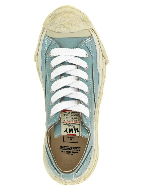 Mihara Yasuhiro Hank Distressed Leather Sneakers - Blue