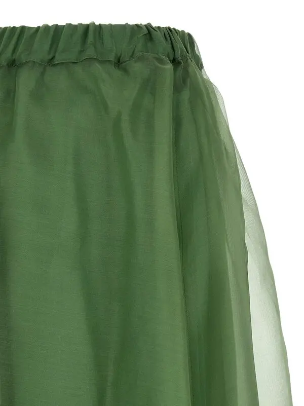 Max Mara Silk Organza Midi Skirt