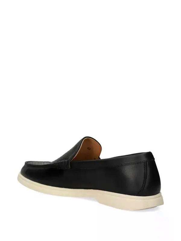 BOSS Woven Panel Loafers - Black