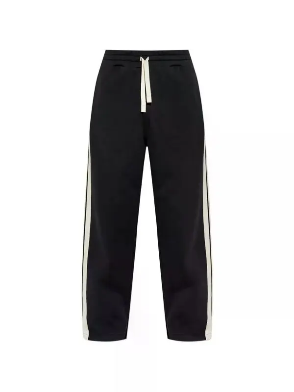 Palm Angels Side-stripe Logo-print Wide-leg Cotton Track Pants